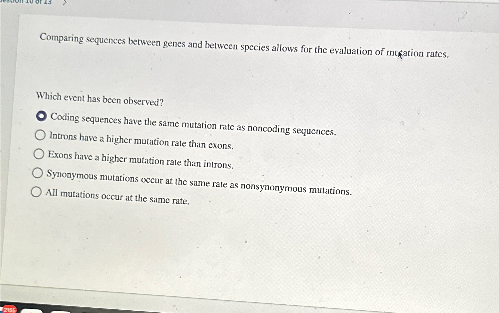 Solved Comparing sequences between genes and between species | Chegg.com