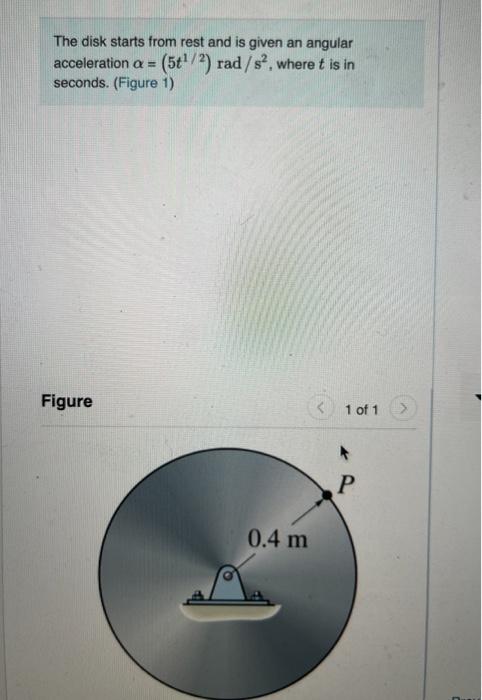 Solved The disk starts from rest and is given an angular | Chegg.com