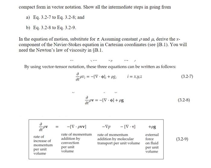 Solved compact form in vector notation. Show all the | Chegg.com