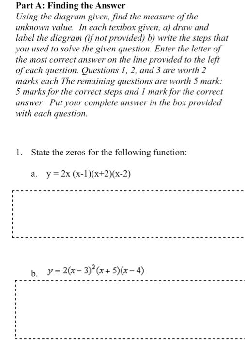Solved Part A: Finding the Answer Using the diagram given, | Chegg.com