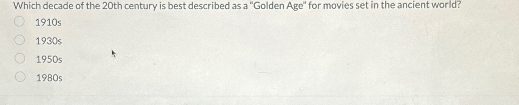 Solved Which decade of the 20th century is best described as | Chegg.com