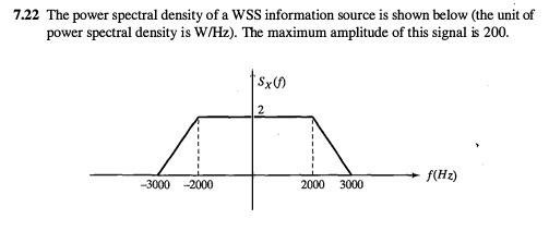 7.22 The power spectral density of a WSS information | Chegg.com