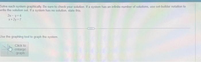 Solved Solve each system graphically. Be sure to check your | Chegg.com