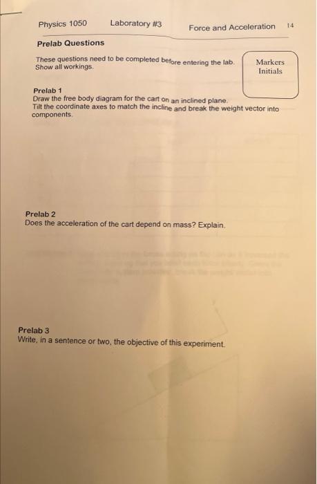 Solved Prelab Questions These questions need to be completed | Chegg.com