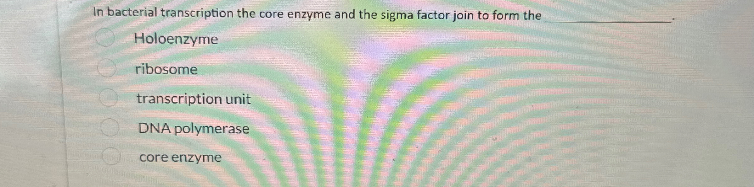 Solved In bacterial transcription the core enzyme and the | Chegg.com
