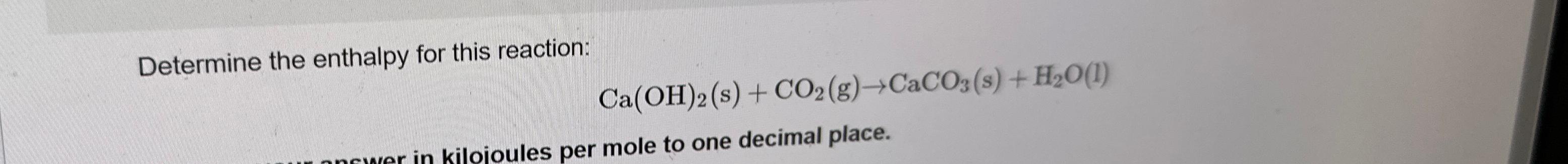Solved Determine the enthalpy for this | Chegg.com