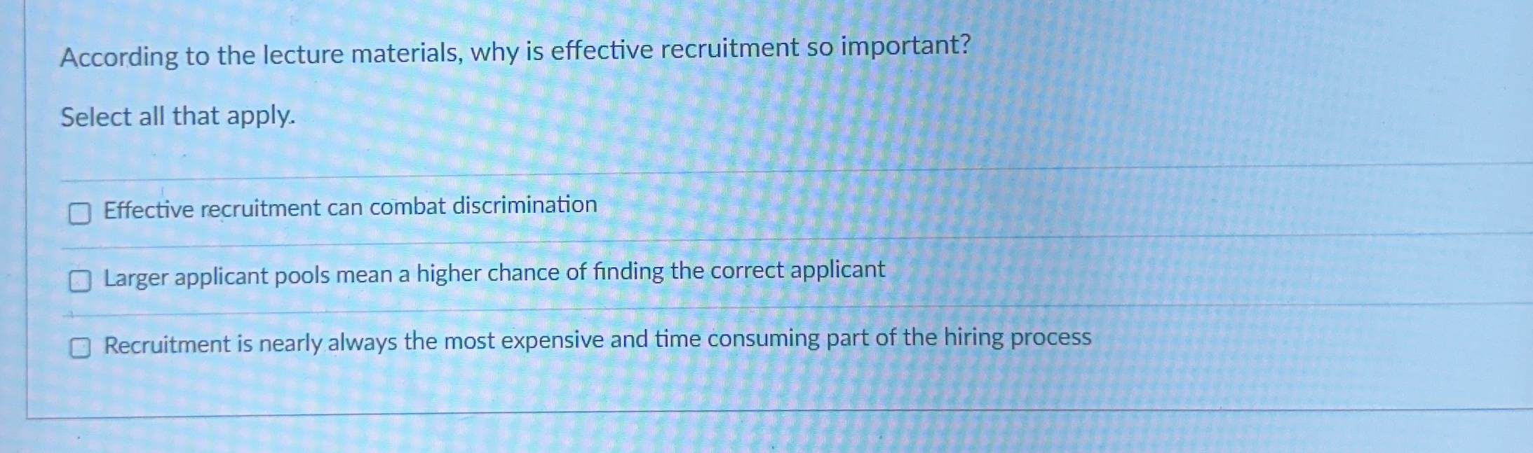 Solved According to the lecture materials, why is effective | Chegg.com