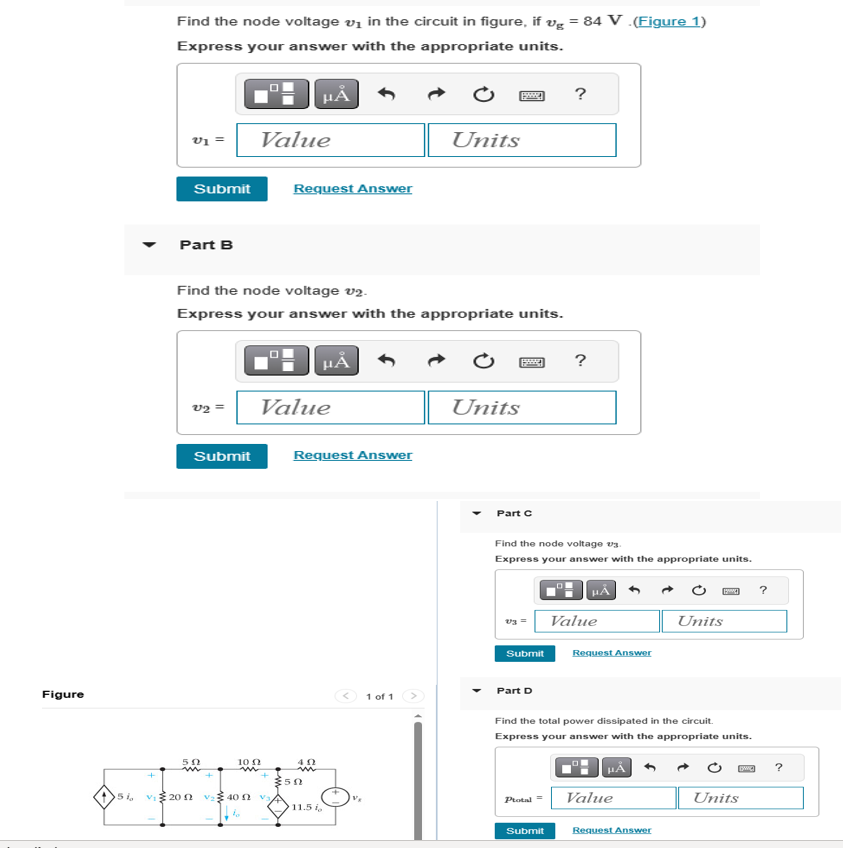 Solved Find the node voltage v1 ﻿in the circuit in figure, | Chegg.com
