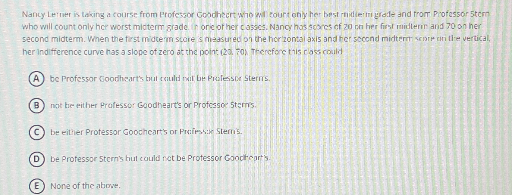 Solved Nancy Lerner is taking a course from Professor | Chegg.com