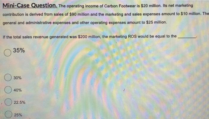 Solved Mini-Case Question. The operating income of Carbon | Chegg.com