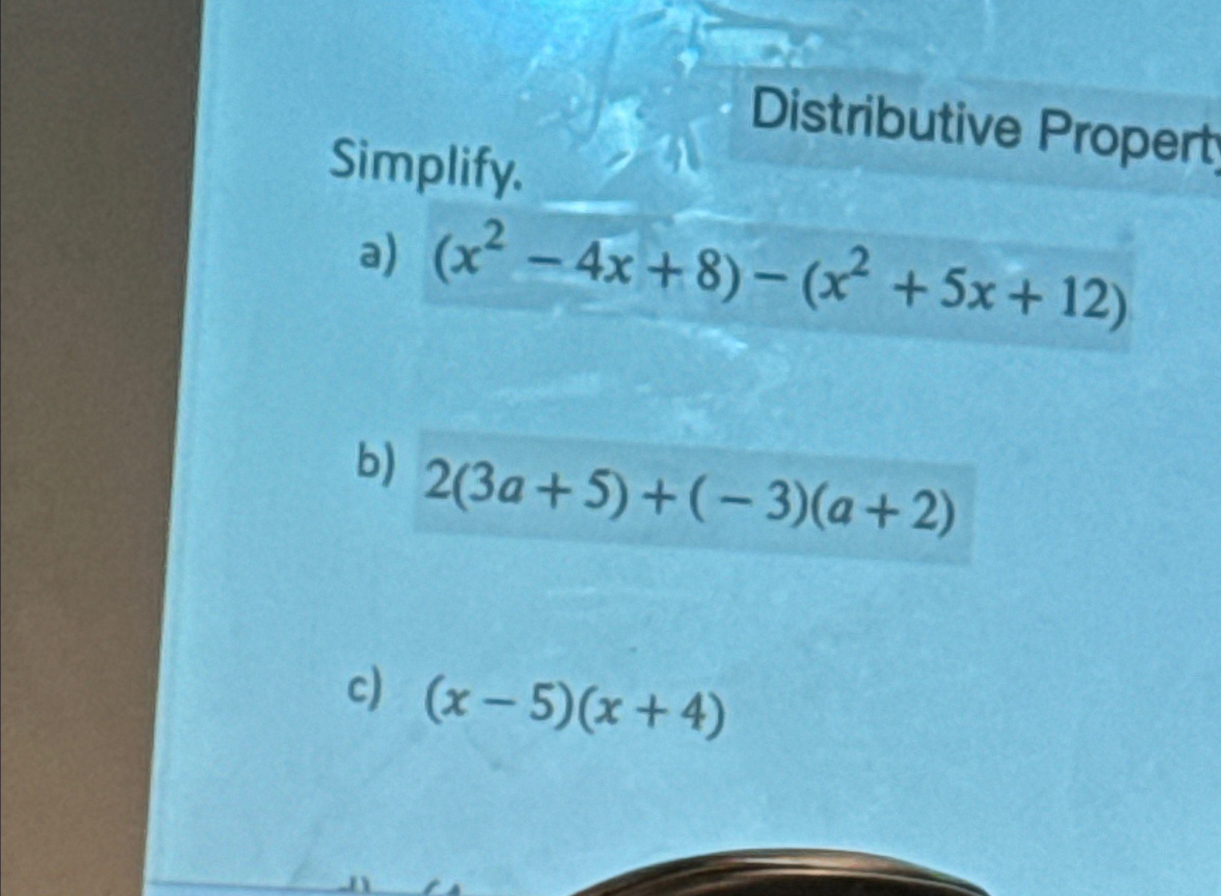 Solved Simplify.Distributive | Chegg.com
