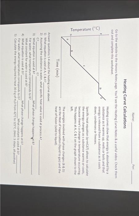 Solved Heating Curve Calculations Go to the website to the | Chegg.com
