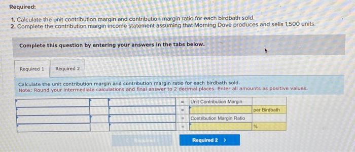 Solved 1. Calculate the unit contribution margin and | Chegg.com