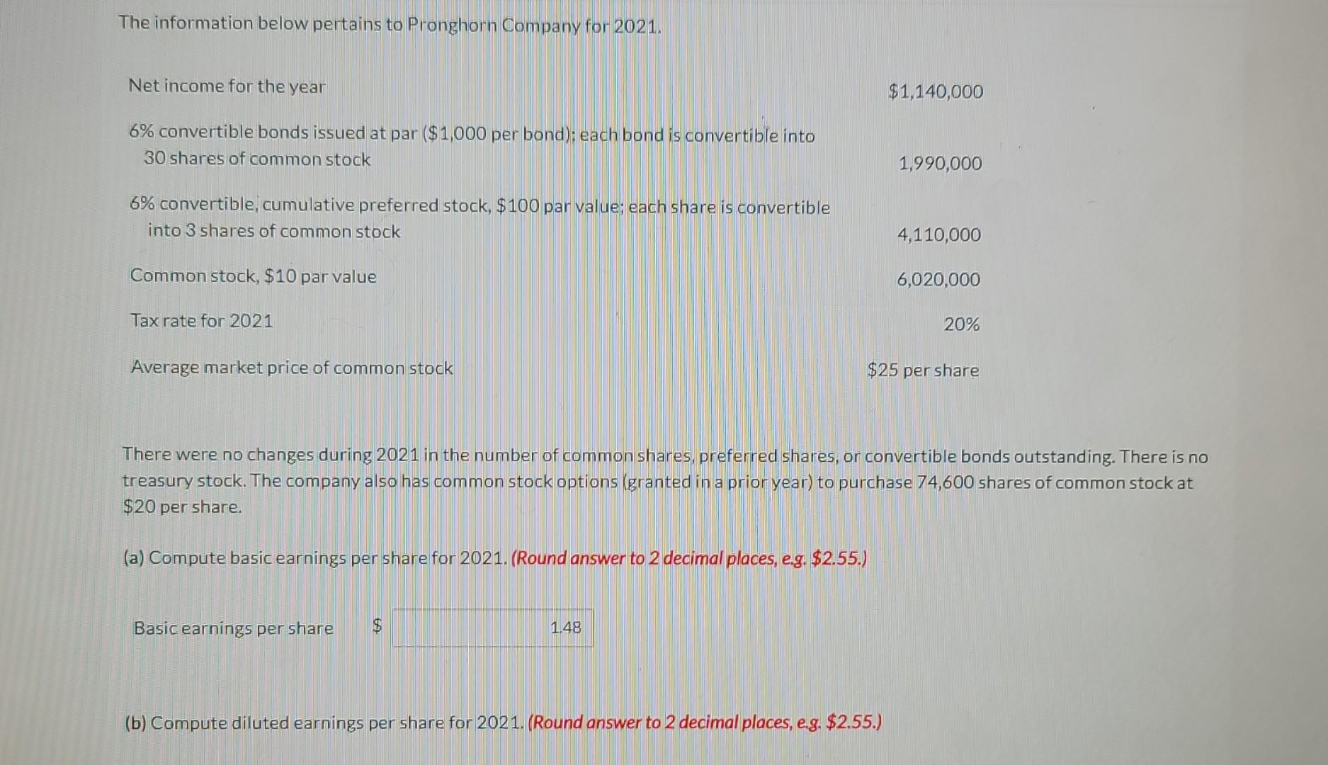 Solved The information below pertains to Pronghorn Company | Chegg.com