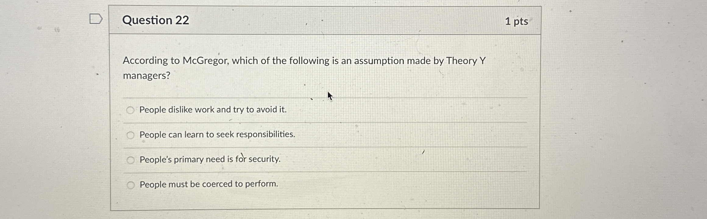 Solved Question 221 ﻿ptsAccording to McGregor, which of the | Chegg.com