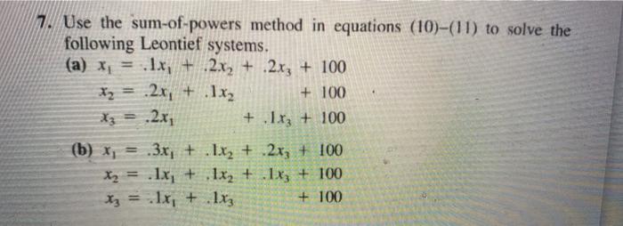 Solved 7. Use the sum-of-powers method in equations | Chegg.com