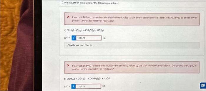Solved please see photo and calculate the deltaH.for option | Chegg.com