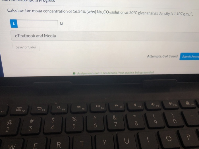 Solved MF 105155 Calculate the molar concentration of 16.54% | Chegg.com