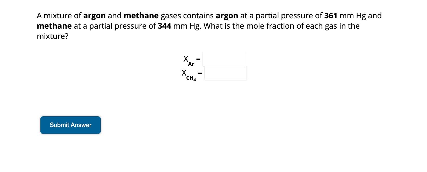Solved A mixture of argon and methane gases contains argon | Chegg.com