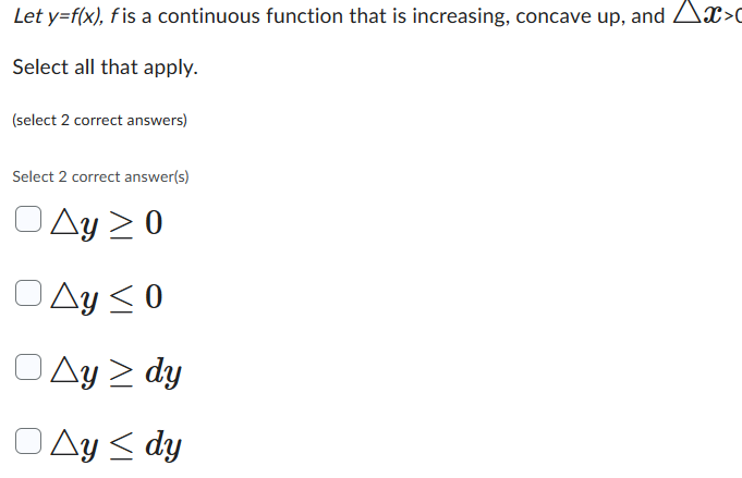 Solved Let y=f(x),f ﻿is a continuous function that is | Chegg.com