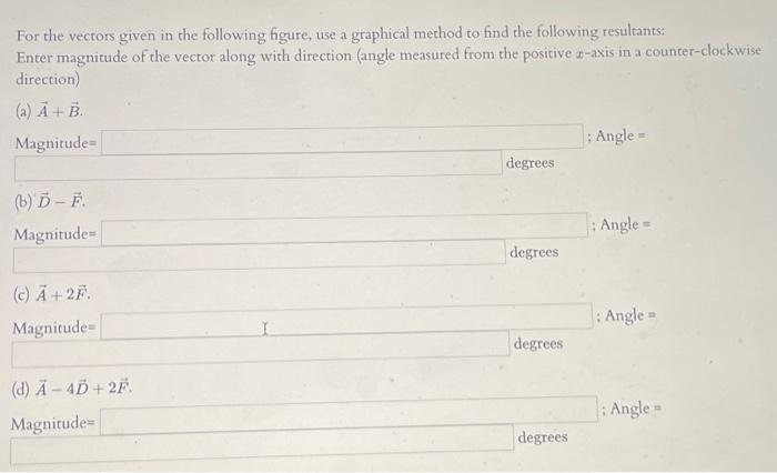 Solved DFor the vectors given in the following figure, use a | Chegg.com