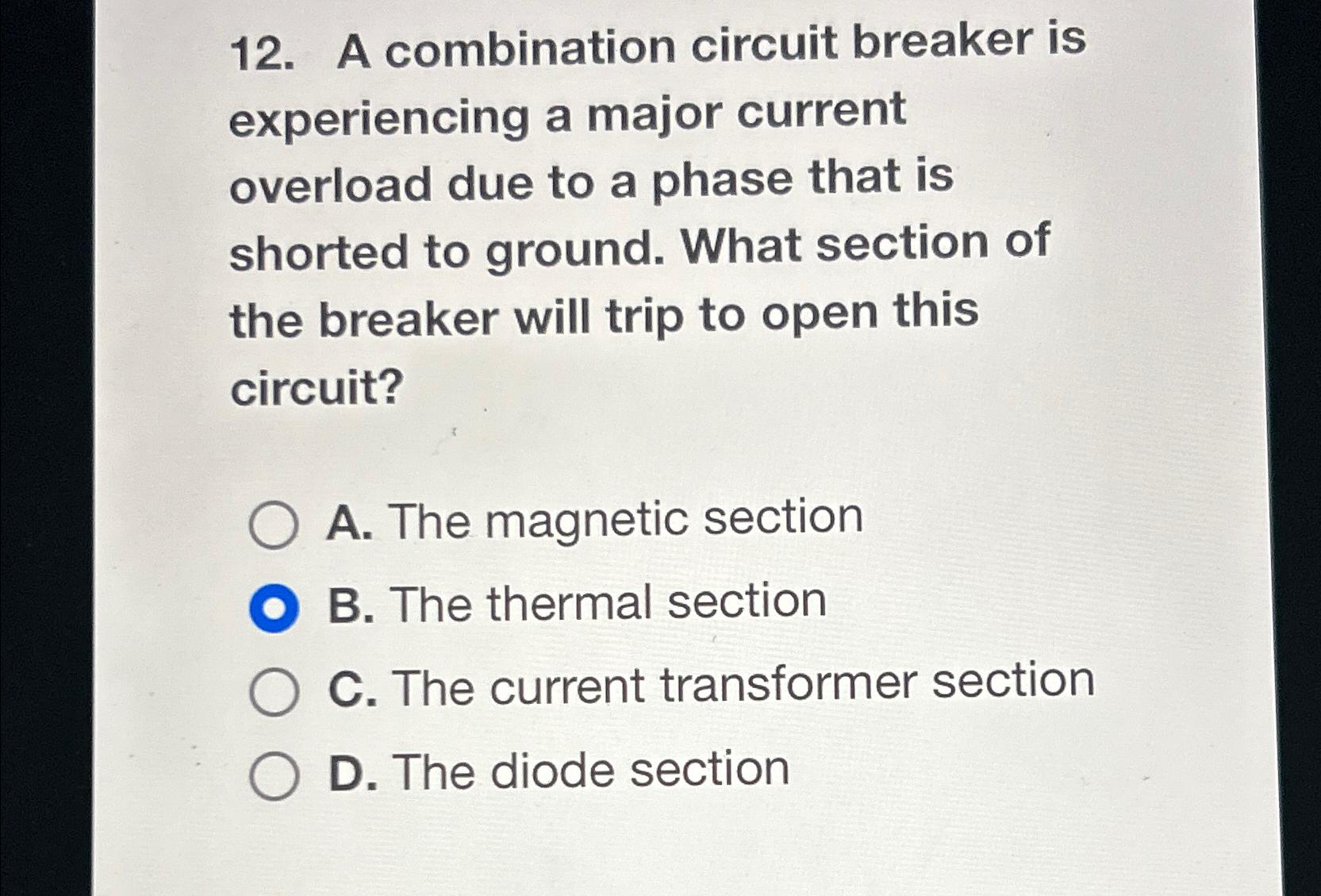 Solved A combination circuit breaker is experiencing a major | Chegg.com