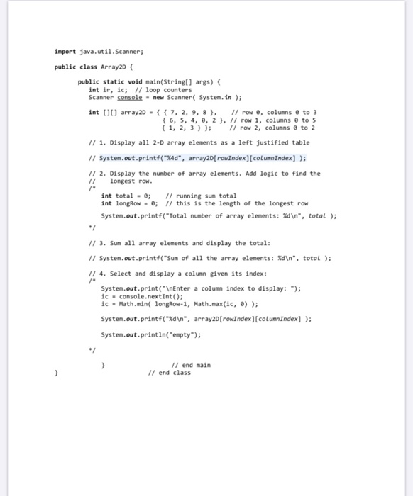 Solved Tutorial 8: Two-Dimensional Arrays An exercise | Chegg.com