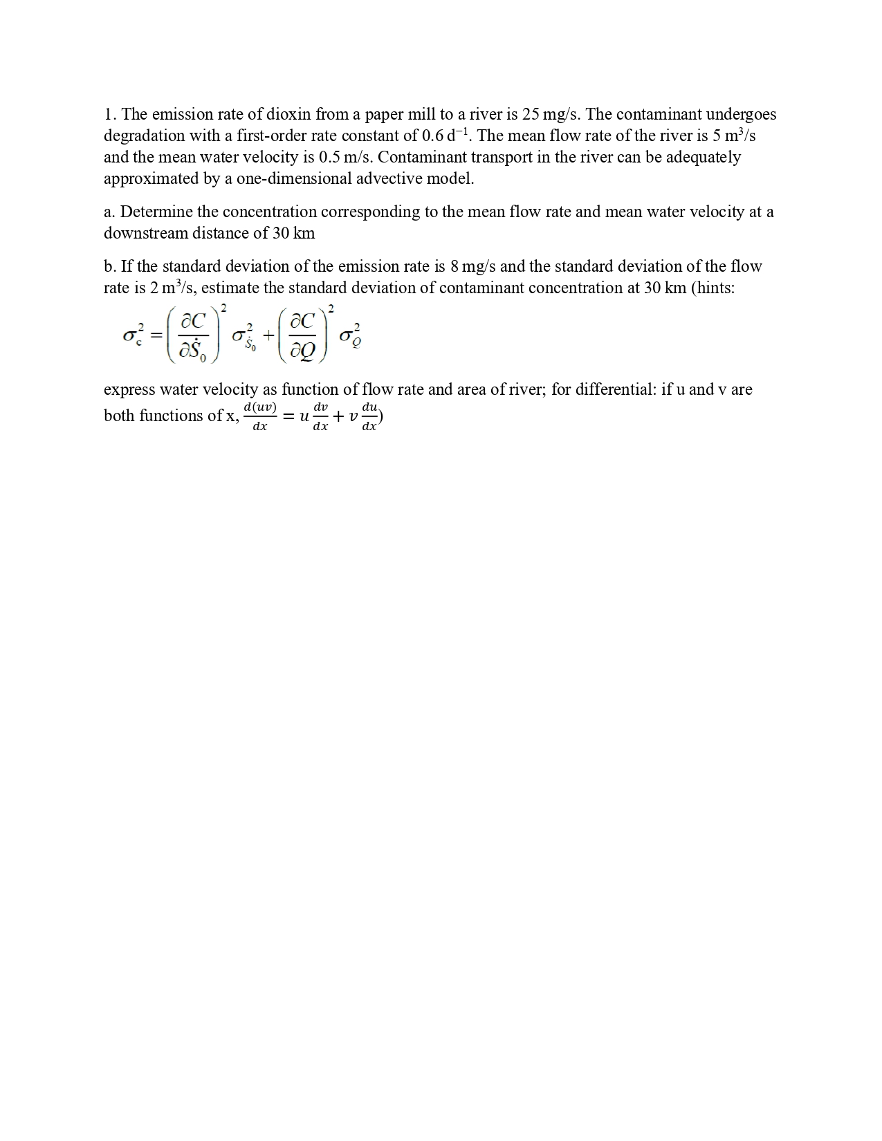 Solved The emission rate of dioxin from a paper mill to a | Chegg.com