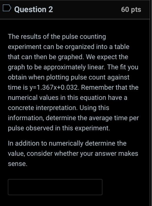Solved The results of the pulse counting experiment can be | Chegg.com