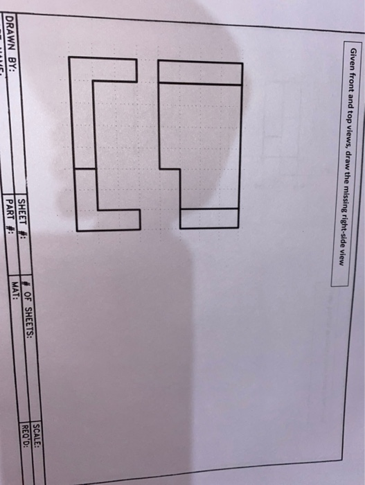 Solved Draw partial auxiliary view from front view 20.00 | Chegg.com