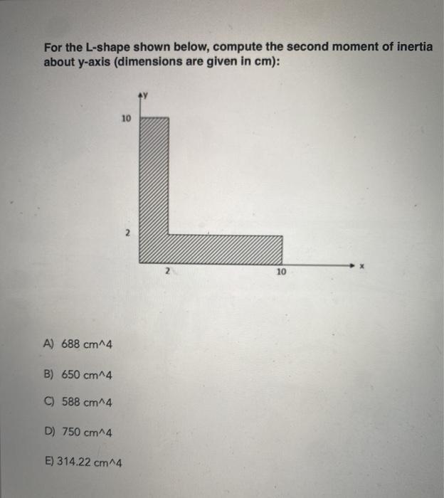 Solved For the L-shape shown below, compute the second | Chegg.com