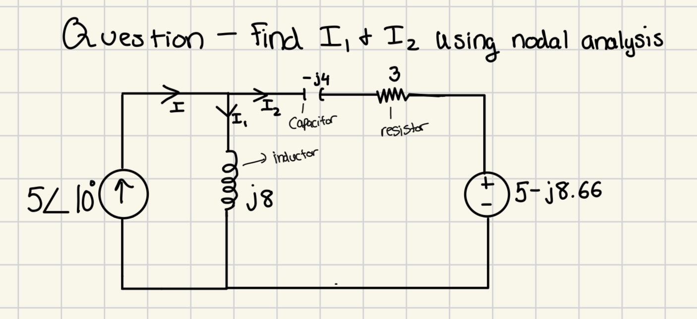 Solved Question - ﻿Find I1,I2 ﻿using nodal analysis | Chegg.com