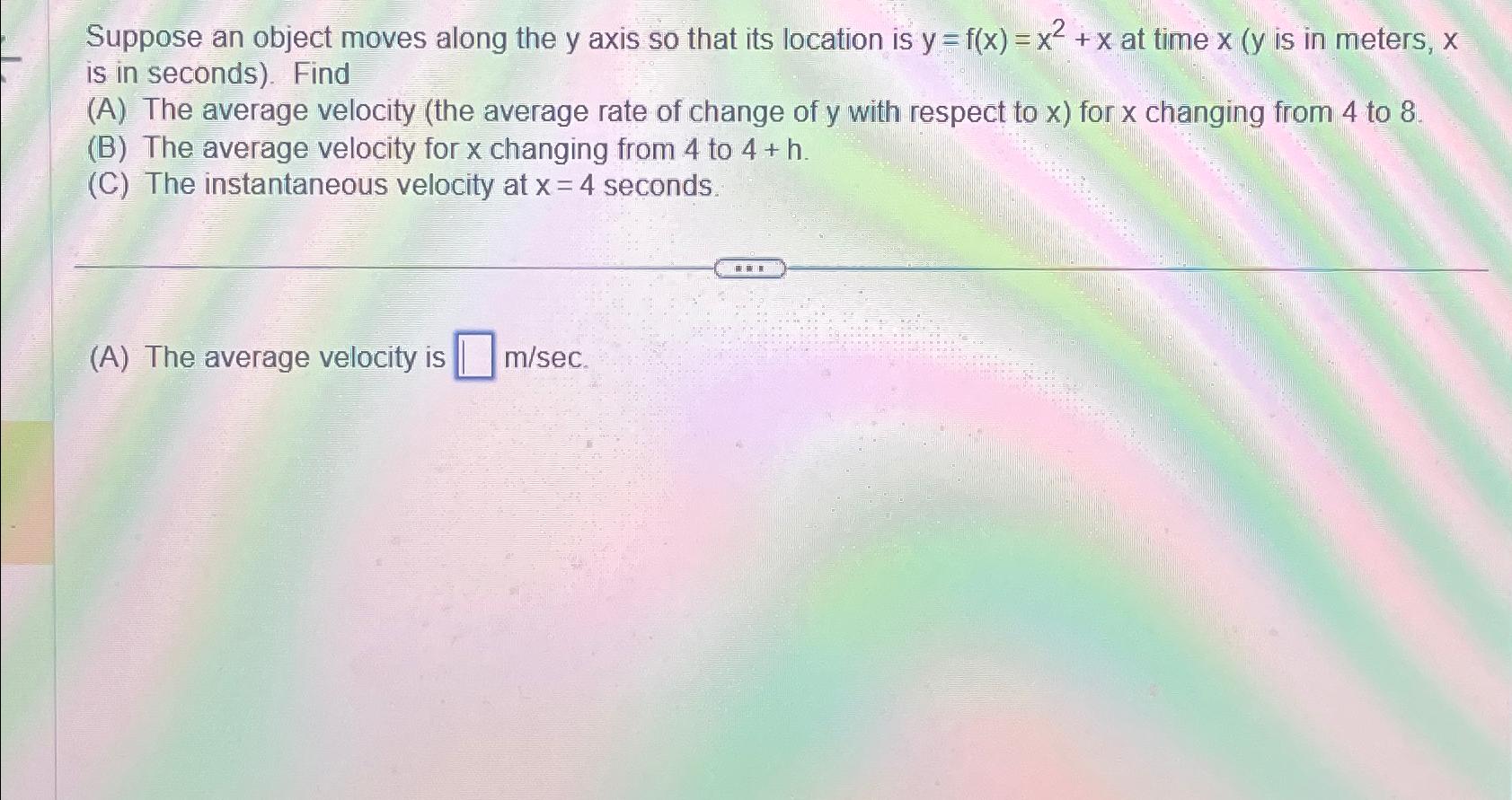 Solved Suppose an object moves along the y ﻿axis so that its | Chegg.com
