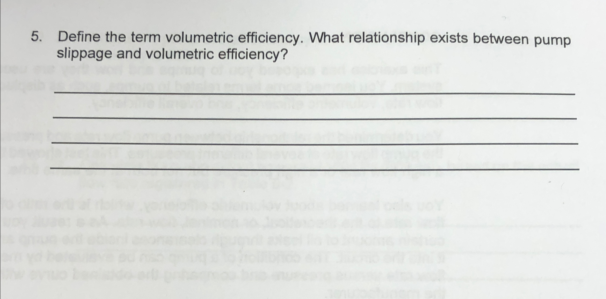 Solved Define the term volumetric efficiency. What | Chegg.com
