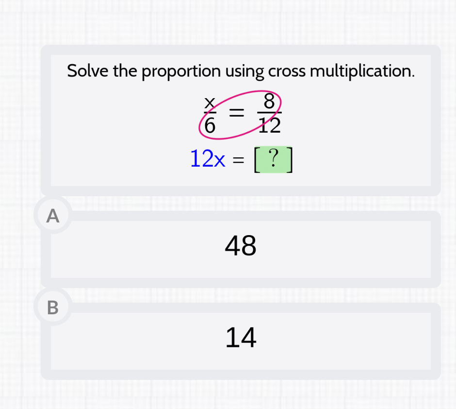 Solved Solve the proportion using cross | Chegg.com