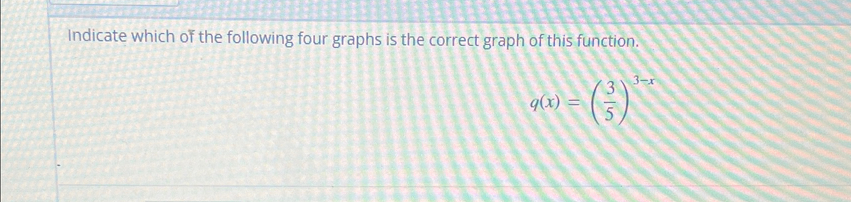 Solved Indicate which of the following four graphs is the | Chegg.com