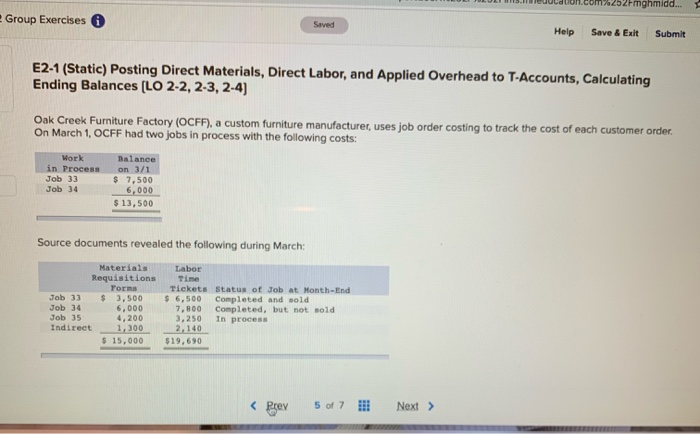 Solved 252Fmghmidd... Group Exercises Saved Help Save & Exit | Chegg.com