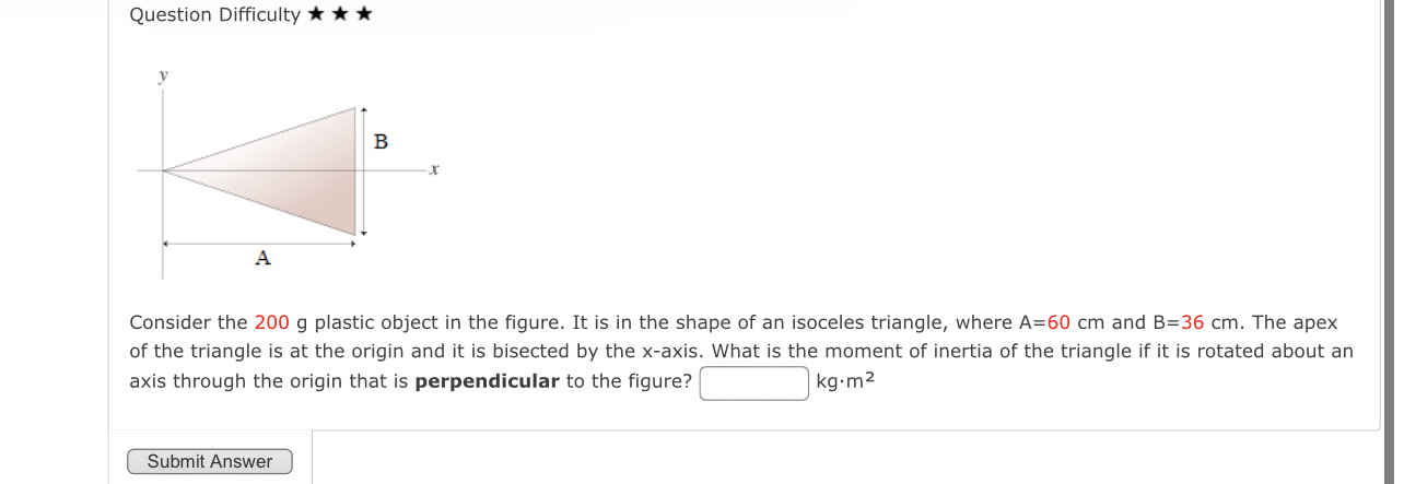 Solved Question DifficultyConsider the 200g ﻿plastic object | Chegg.com