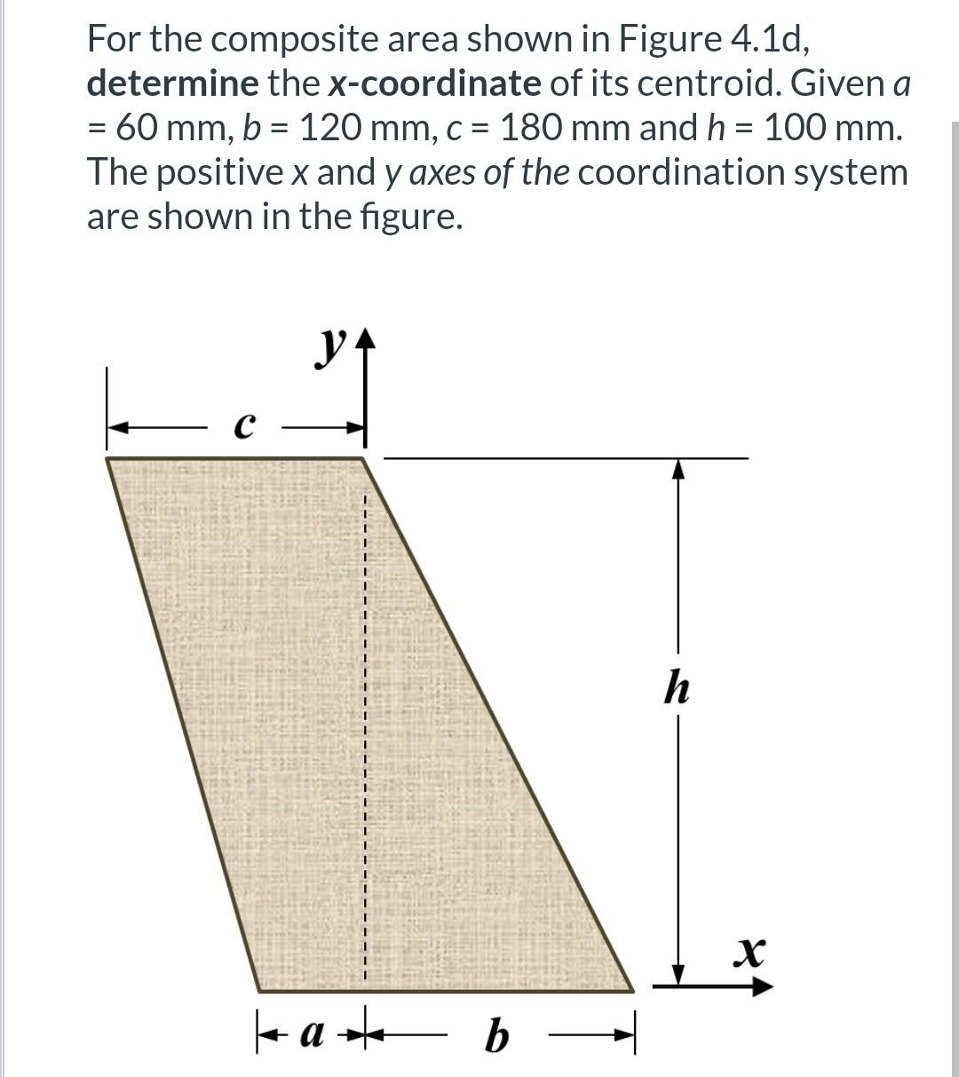 Solved For the composite area shown in Figure 4.1d, | Chegg.com