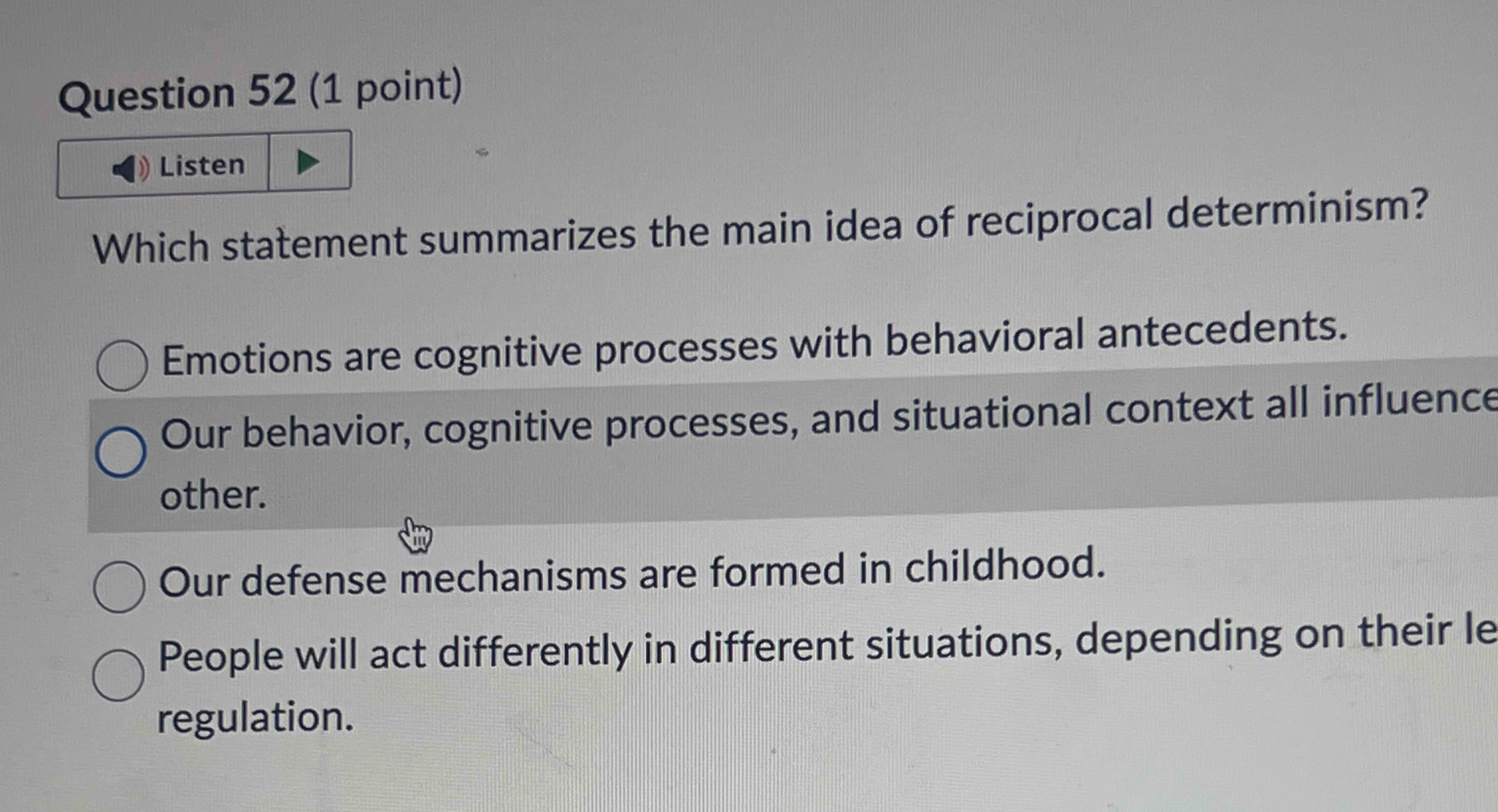 Solved Question 52 (1 ﻿point)Which statement summarizes the | Chegg.com