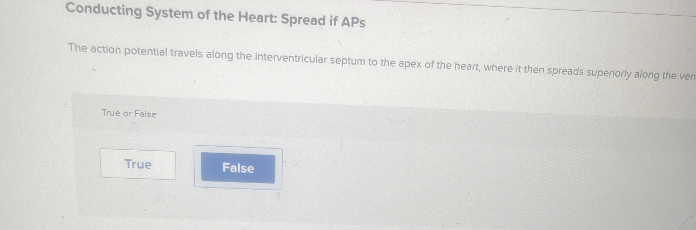 Solved Conducting System of the Heart: Spread if APsThe | Chegg.com