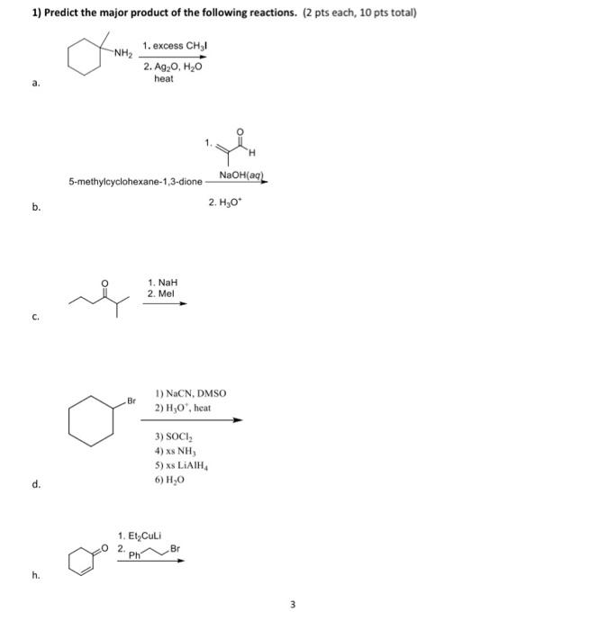 Solved Predict the major product for the following | Chegg.com