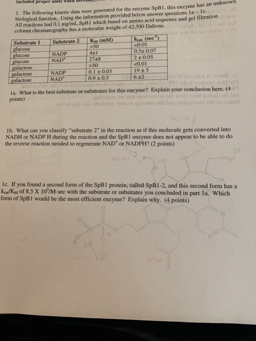 Solved included proper units when HLLL 1. The following | Chegg.com