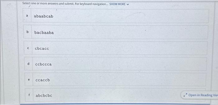 Solved Indíate all strings which are accepted by the | Chegg.com