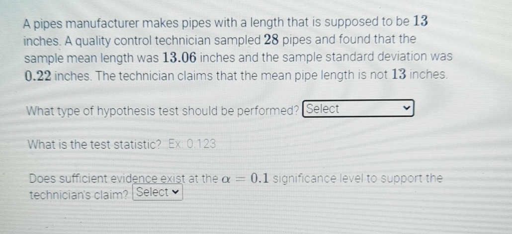 Solved A pipes manufacturer makes pipes with a length that | Chegg.com