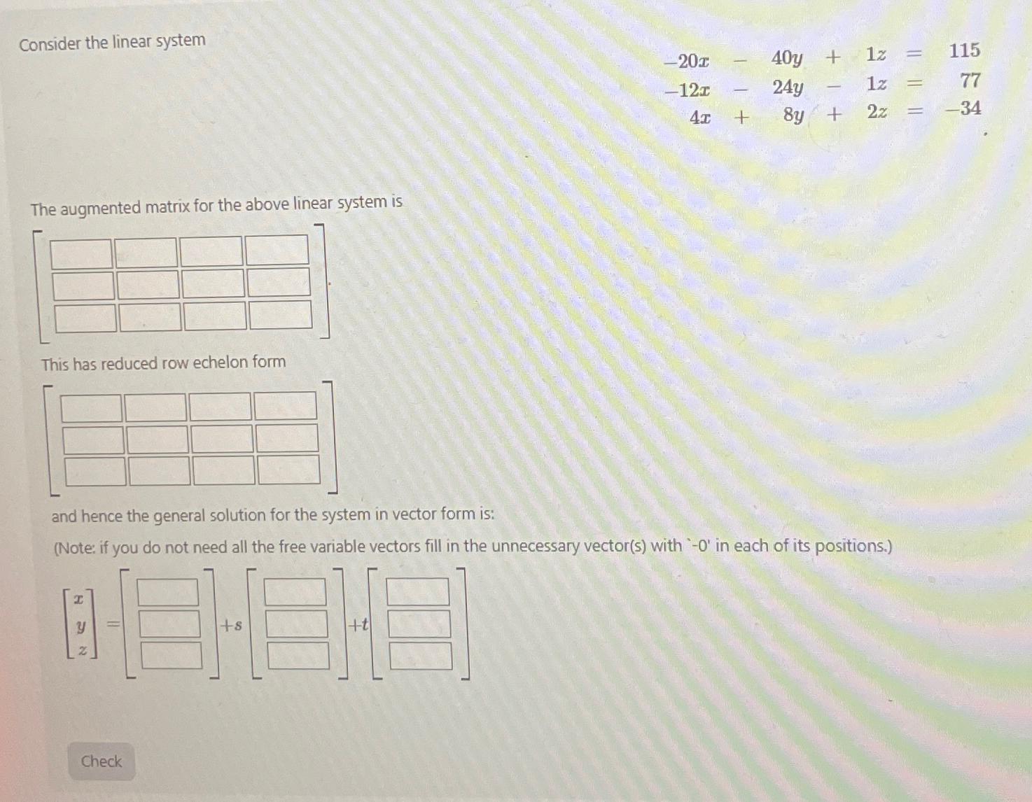 Solved Consider the linear | Chegg.com