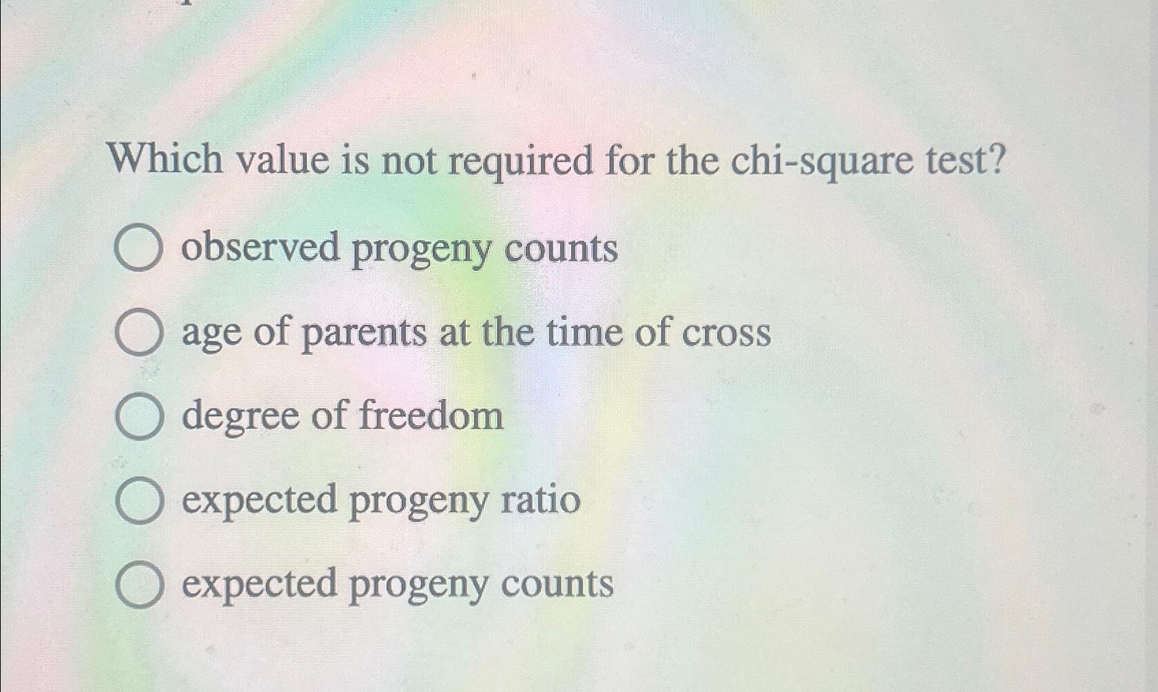 Solved Which value is not required for the chi-square | Chegg.com
