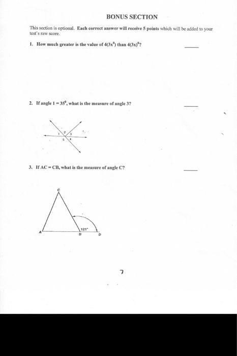 Solved BONUS SECTION This section is optional. Each correct | Chegg.com