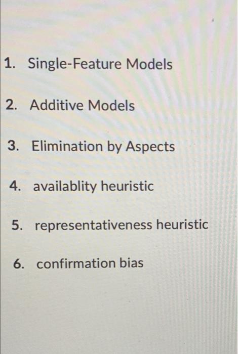 Solved 1. Single-Feature Models 2. Additive Models 3. | Chegg.com