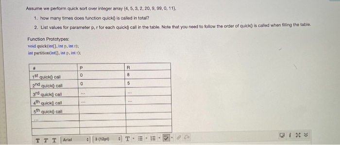 Solved Assume we perform quick sort over integer array(4,5, | Chegg.com